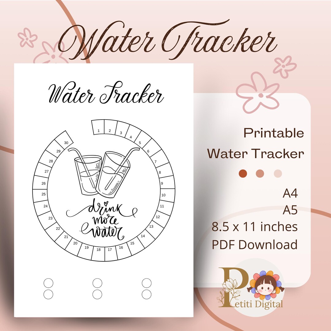 Water Tracker Journal Printable Hydrated Tracker Journal Page Tracker ...