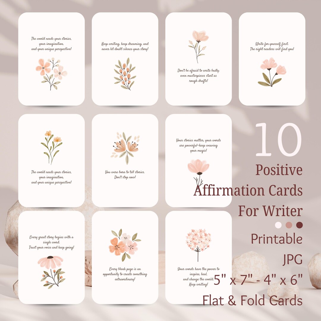 Positive Inspirational Affirmation Cards Printable Encouragement Gift ...