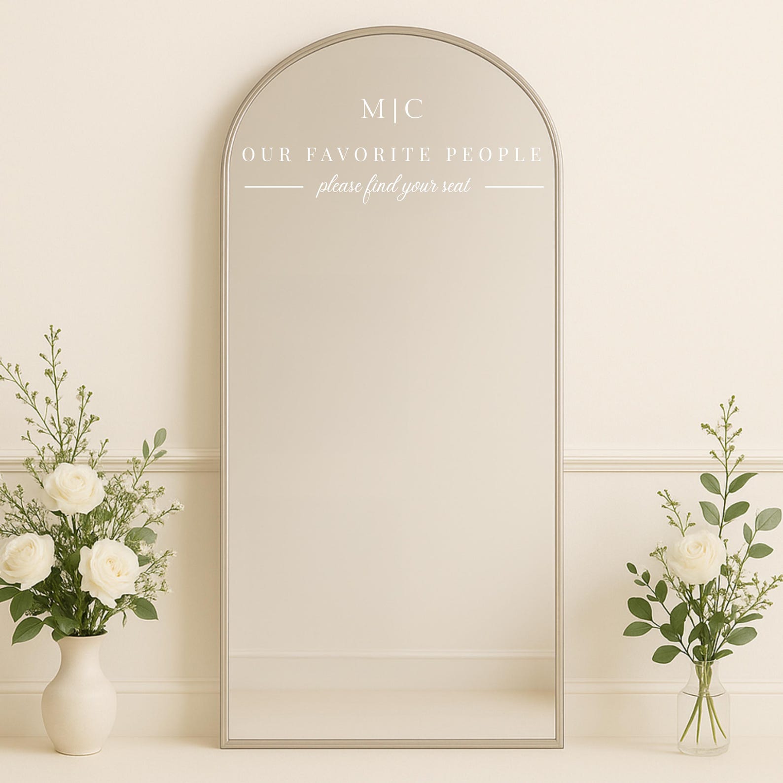 Wedding Seating Chart Mirror Decal – Please Find Your Seat Vinyl Sign ...