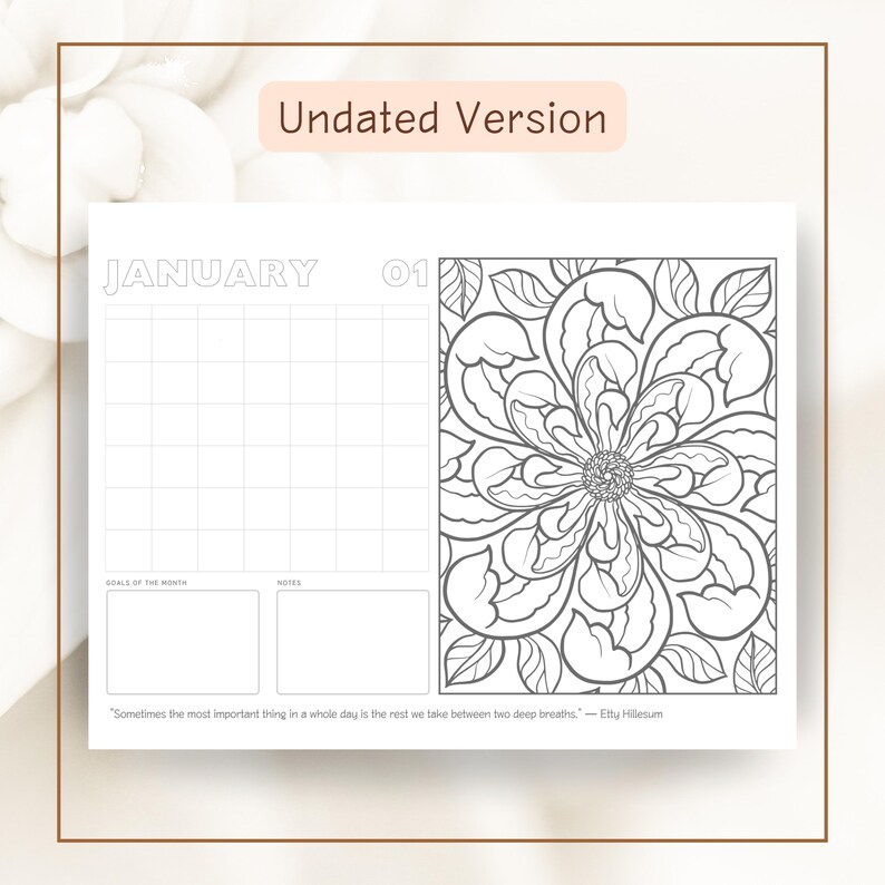 2025 Coloring Calendar: Inspirational Affirmations, Positive Quotes ...