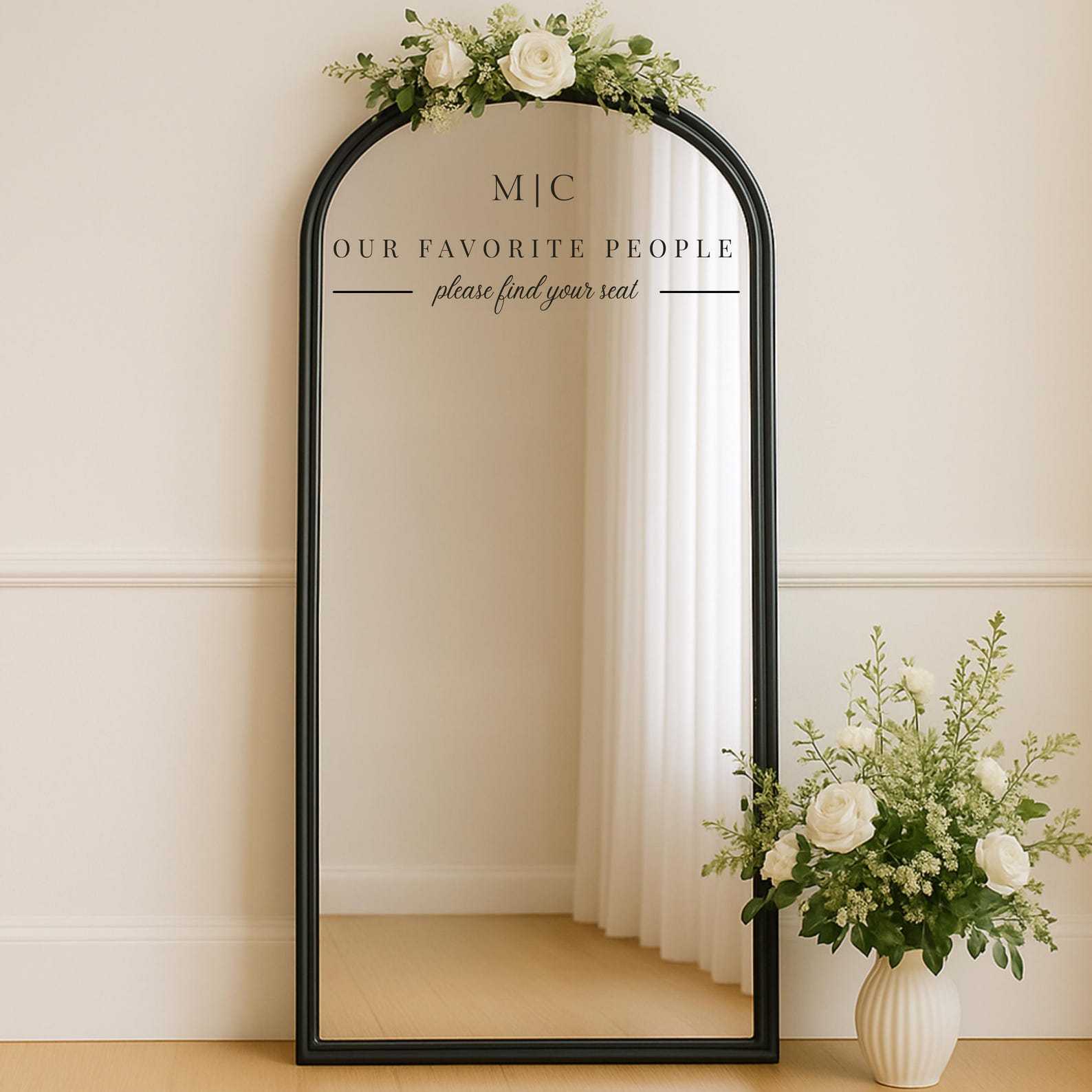 Wedding Seating Chart Mirror Decal – Please Find Your Seat Vinyl Sign ...