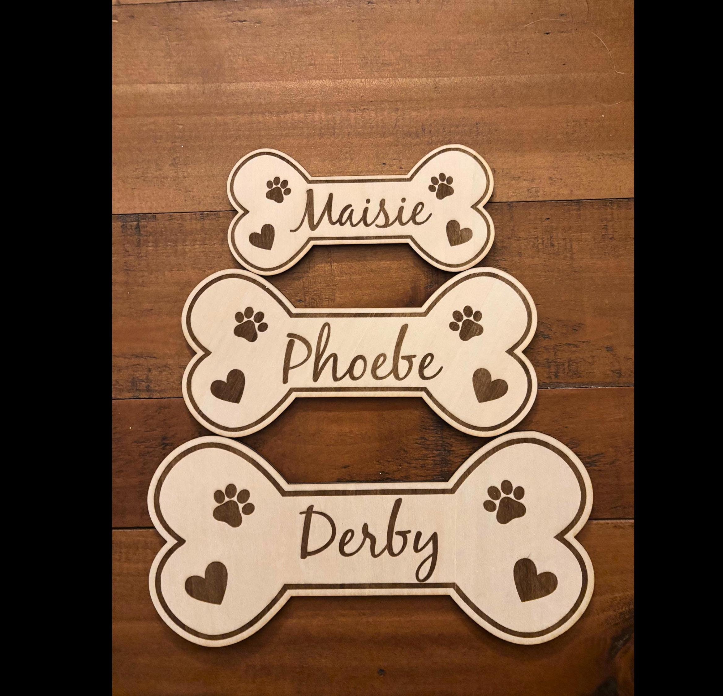 Custom Wooden Dog Bone Sign | Dog Name Sign | Pet Sign Home Decor | Dog ...