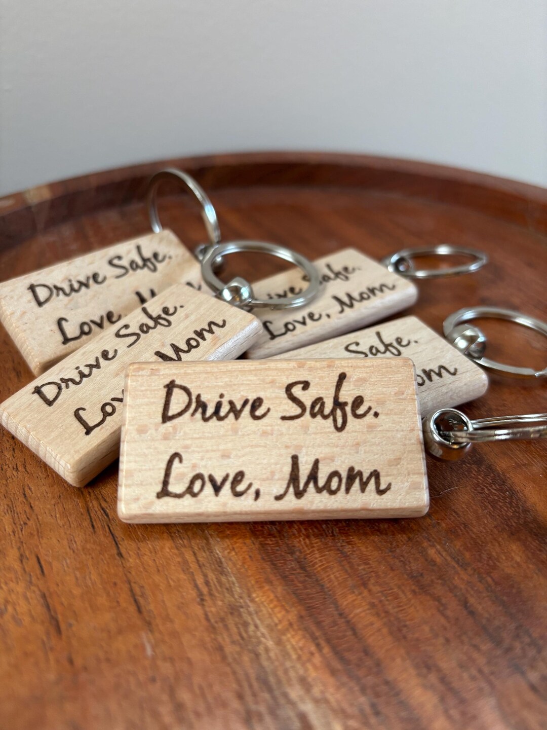 Drive Safe Love Mom Keychain | Engraved Key Ring for Son or Daughter ...
