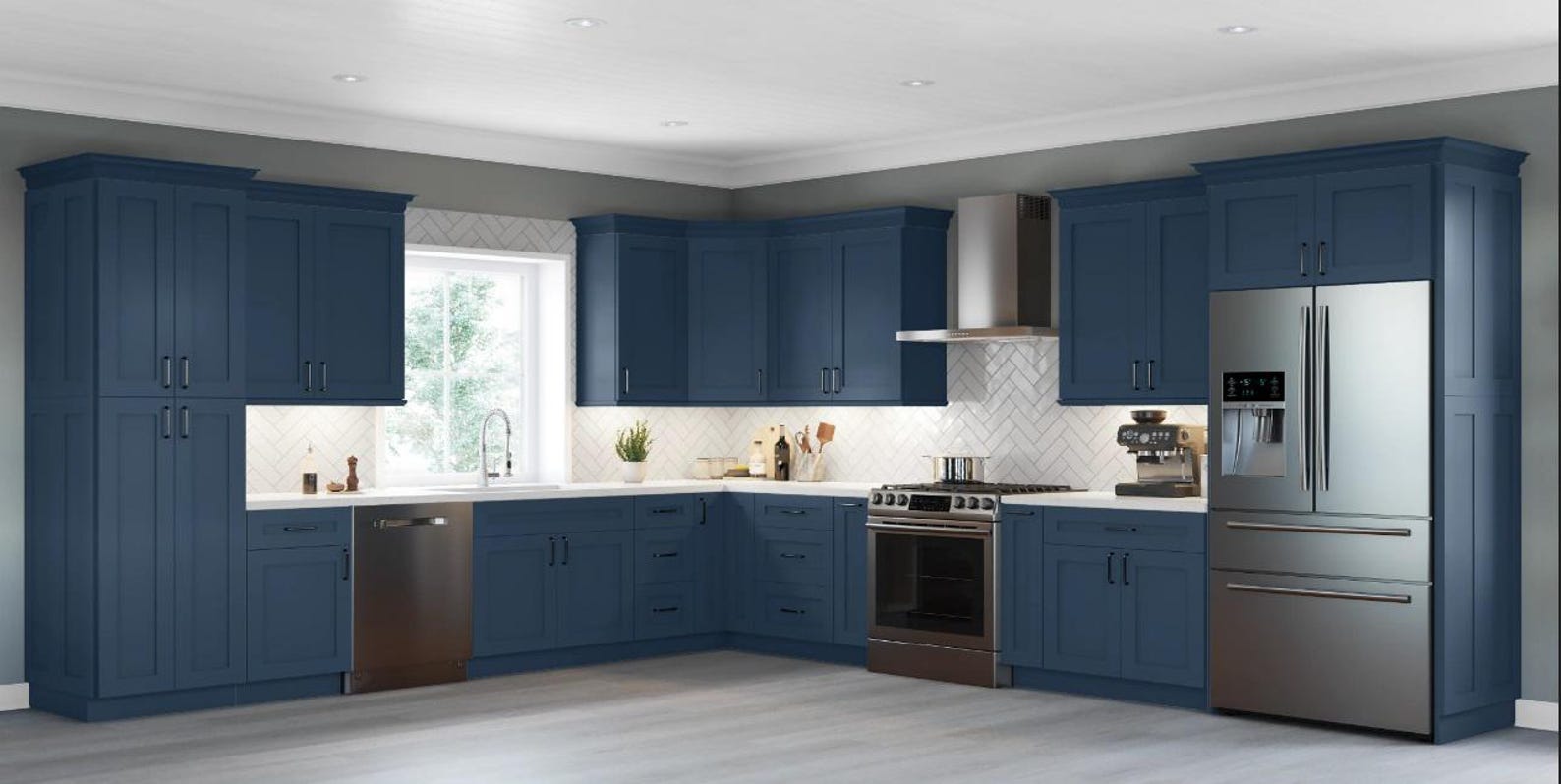 Kitchen Cabinetry Blue Smoke Raised Panel Modern Farmhouse Kitchens ...