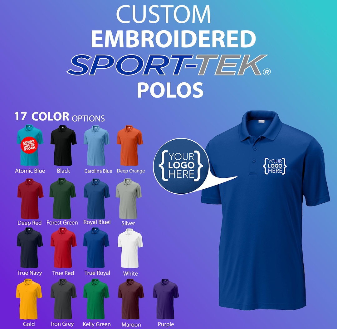 Custom Embroidered Performance Polos, Custom Business Logo ...