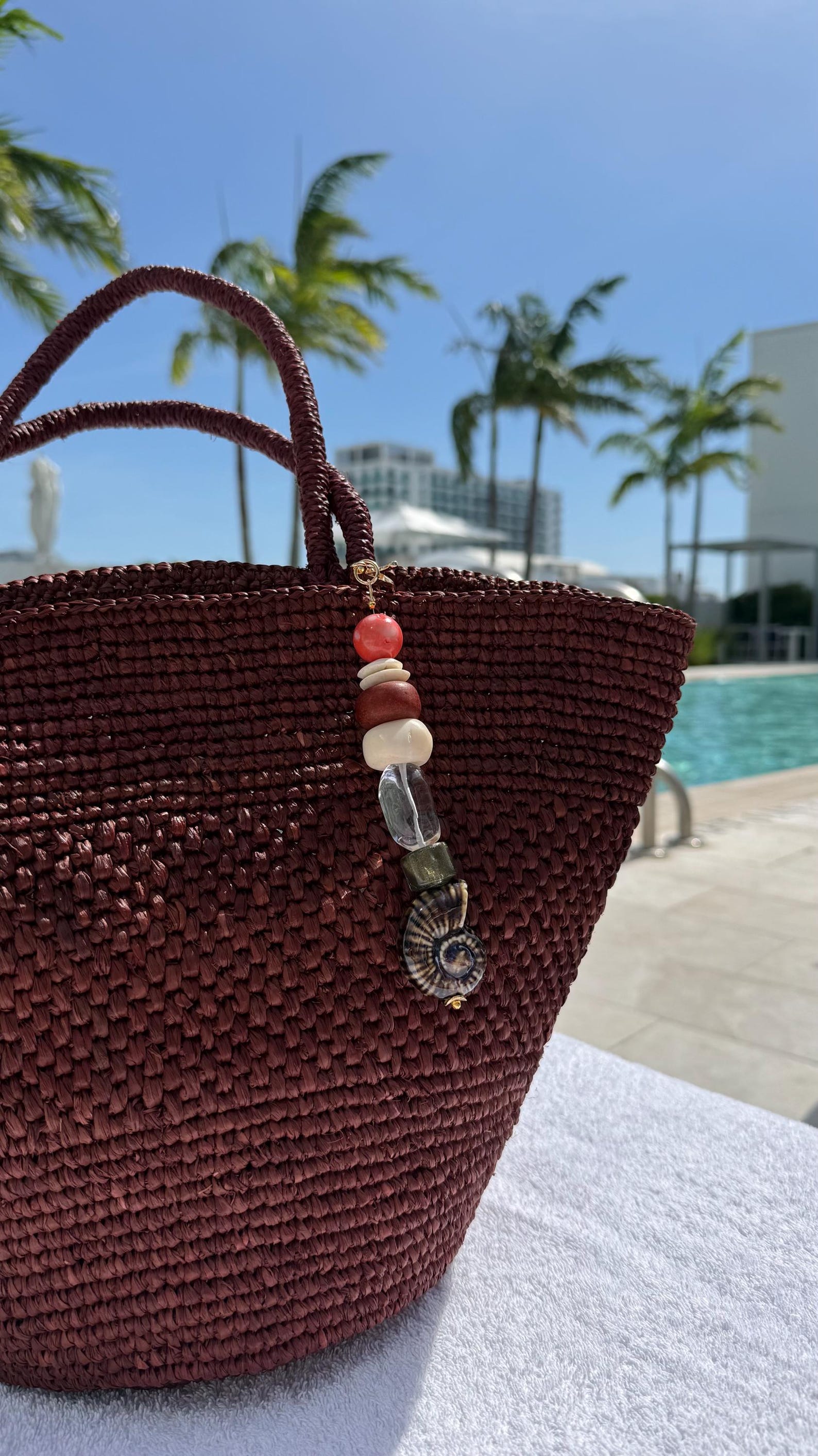 Coastal Beaded Bag Charms – Handcrafted Keychains With Shell, Ceramic ...