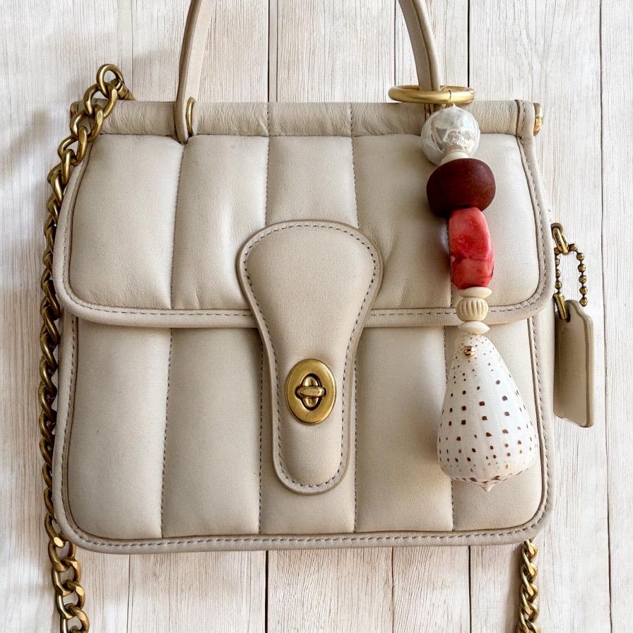 Coastal Beaded Bag Charms – Handcrafted Keychains With Shell, Ceramic ...
