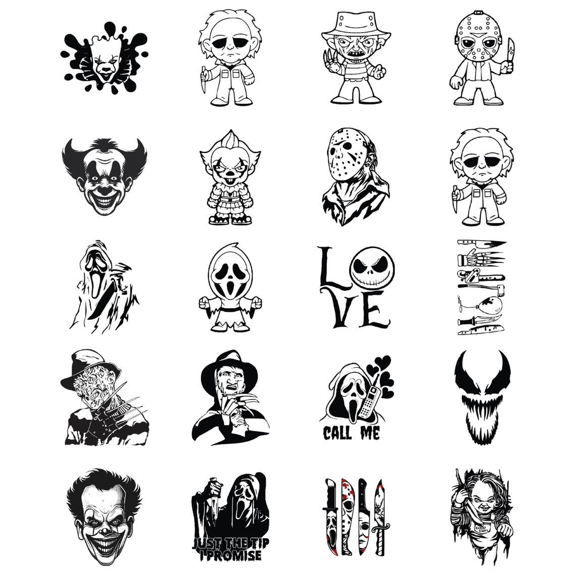 Mega Horror SVG Bundle, Halloween Svg Bundle, Horror Friends Svg ...
