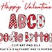 Valentine's Day Doodle Alphabet Letters Graphic - Etsy