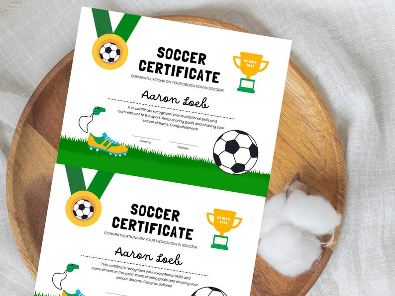 EDITABLE Soccer Award Certificates, Award Ceremony Certificates, Soccer ...