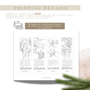 Printable Coloring Bible Verse Bookmarks for Kids Christian Nativity ...