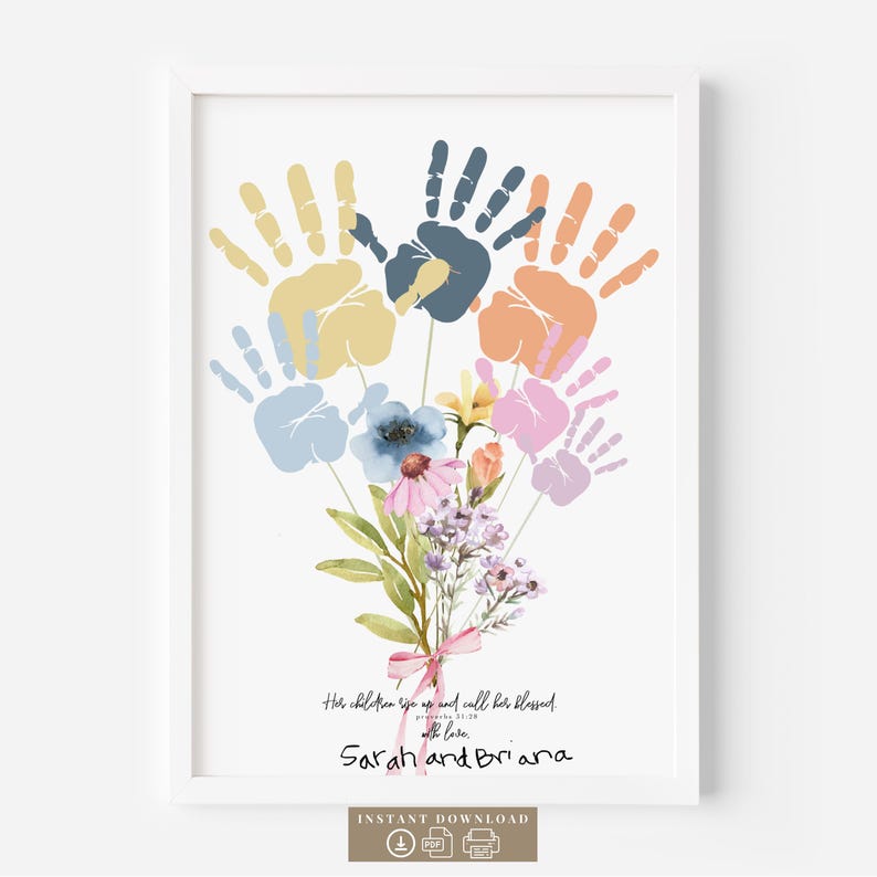 Custom Mother’s Day Craft for Sunday School DIY Gift for Mom Handprint ...