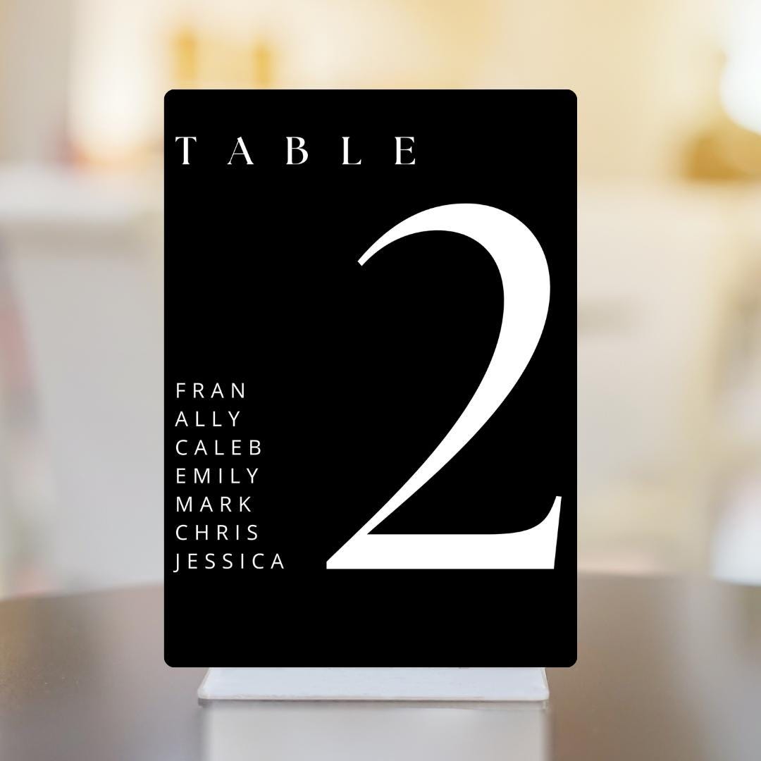Editable Wedding Table Number and Guest List Sign Template | Seating ...