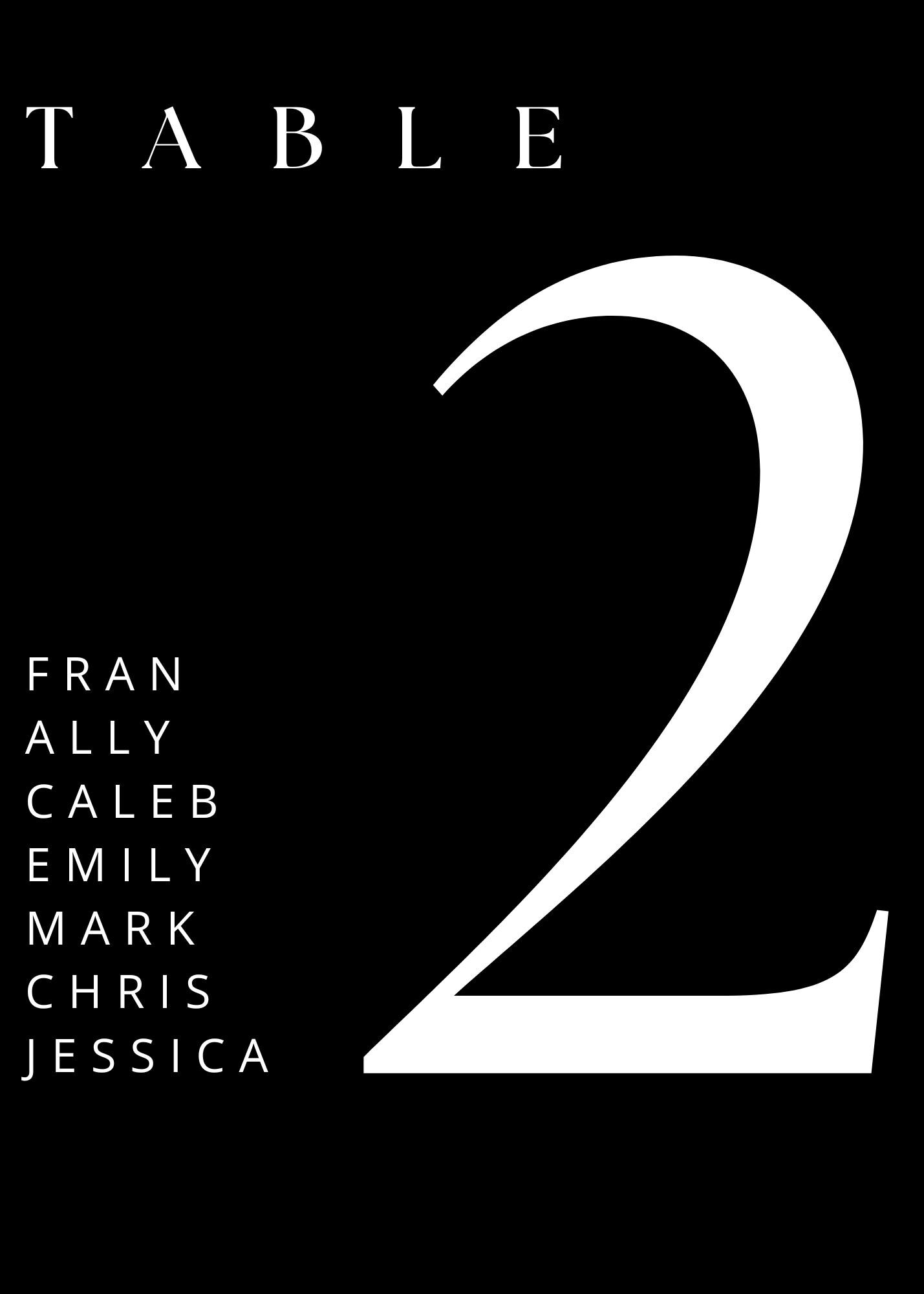 Editable Wedding Table Number and Guest List Sign Template | Seating ...