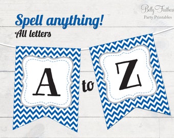 Printable Team Spirit Banner in Royal Blue & Orange | Etsy