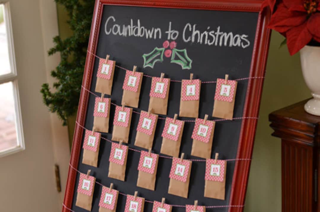 Countdown to Christmas Printable Advent Calendar Numbers - Etsy