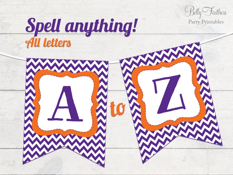 Printable Team Spirit Banner in Purple & Orange - Etsy