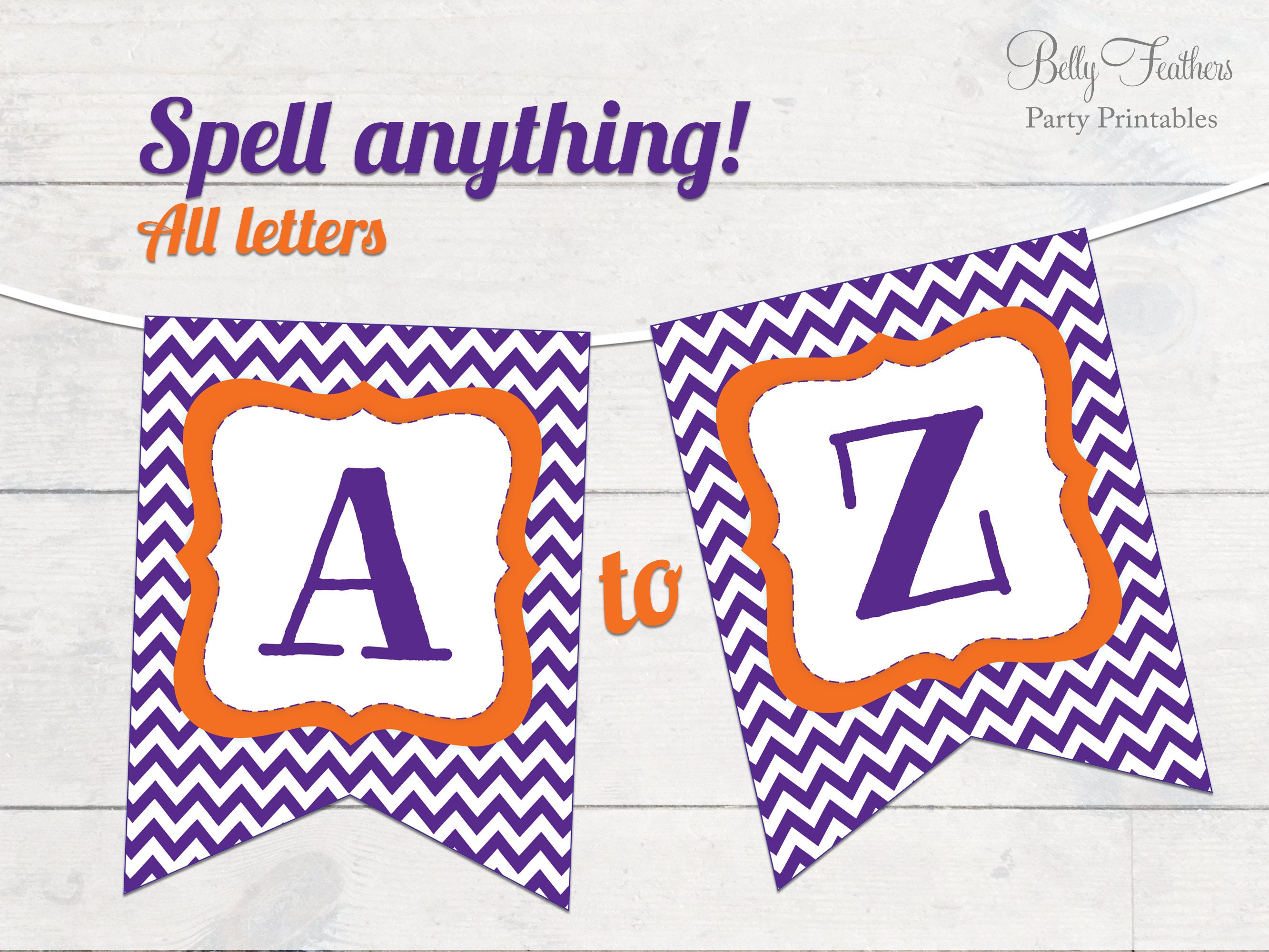 Printable Team Spirit Banner in Purple & Orange - Etsy