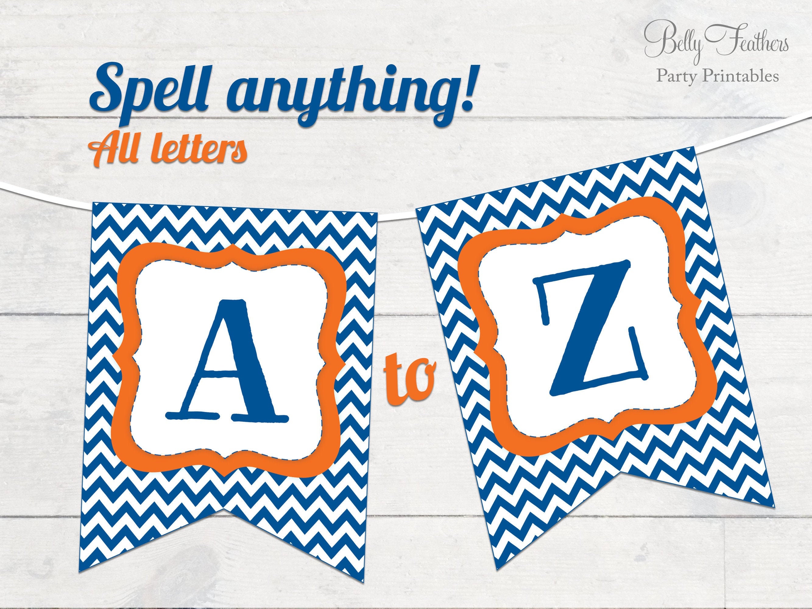 Printable Team Spirit Banner in Royal Blue & Orange - Etsy