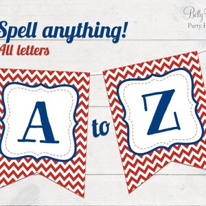 Printable Team Spirit Banner in Red, White & Blue - Etsy