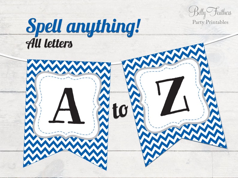 Printable Team Spirit Banner in Royal Blue & White - Etsy