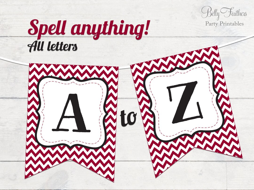 Printable Team Spirit Banner in Crimson Garnet Red & Black - Etsy