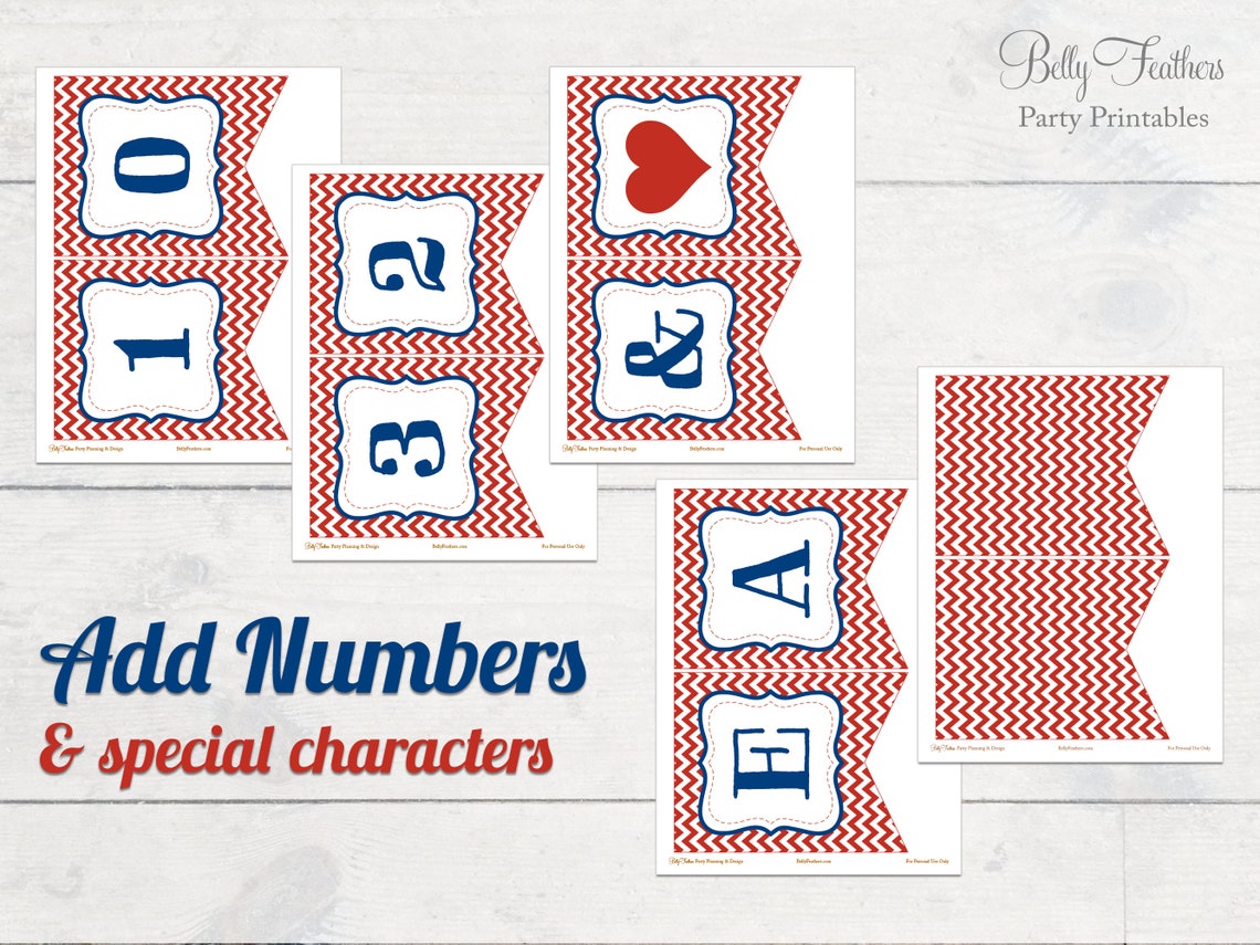 Printable Team Spirit Banner in Red, White & Blue - Etsy