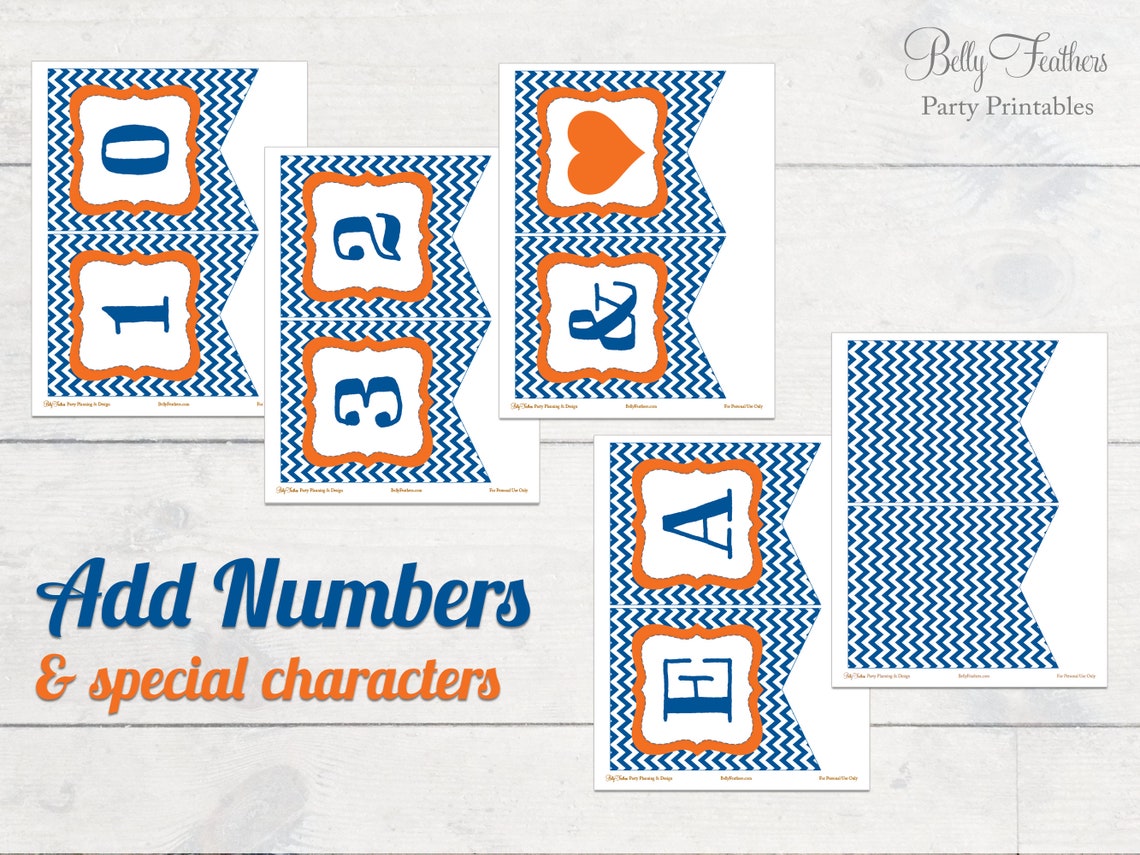 Printable Team Spirit Banner in Royal Blue & Orange - Etsy