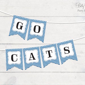 Printable Team Spirit Banner in Royal Blue & White - Etsy