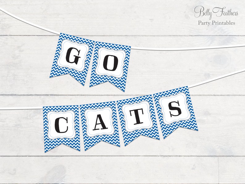 Printable Team Spirit Banner in Royal Blue & White - Etsy