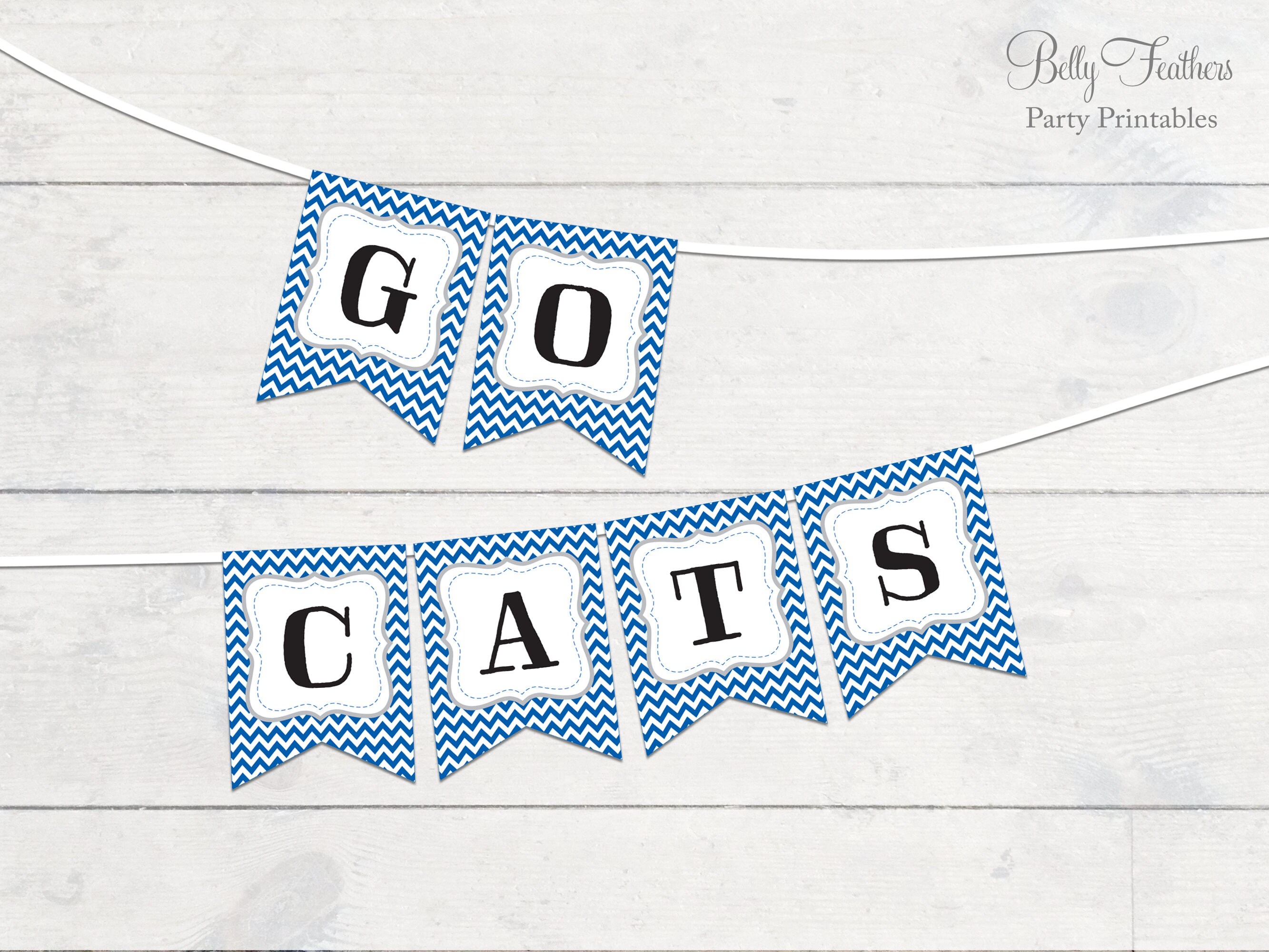 Printable Team Spirit Banner in Royal Blue & White - Etsy