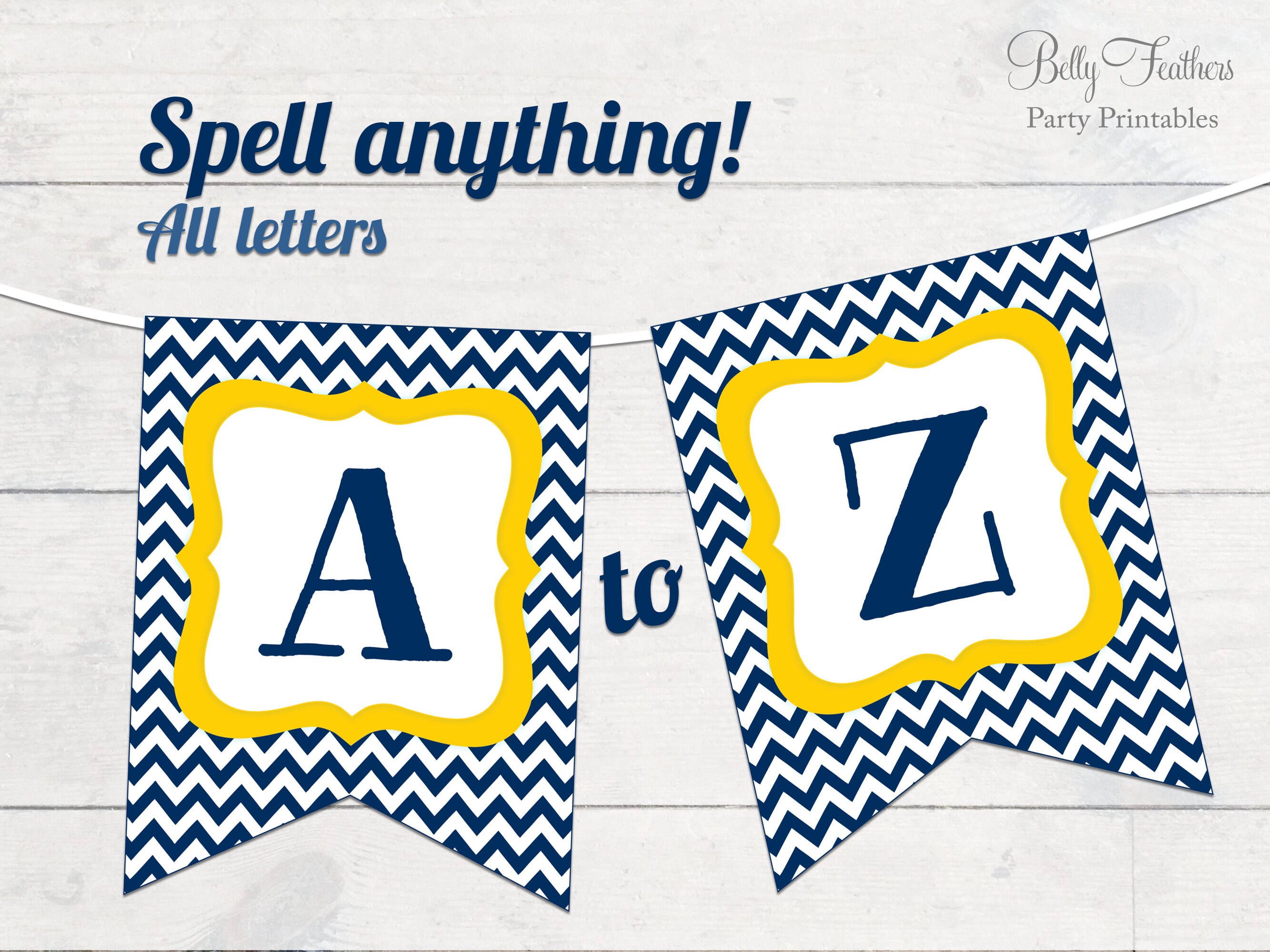 Printable Team Spirit Banner in Navy Blue & Yellow Gold - Etsy