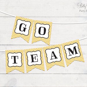Printable Team Spirit Banner in Yellow Gold & Black - Etsy