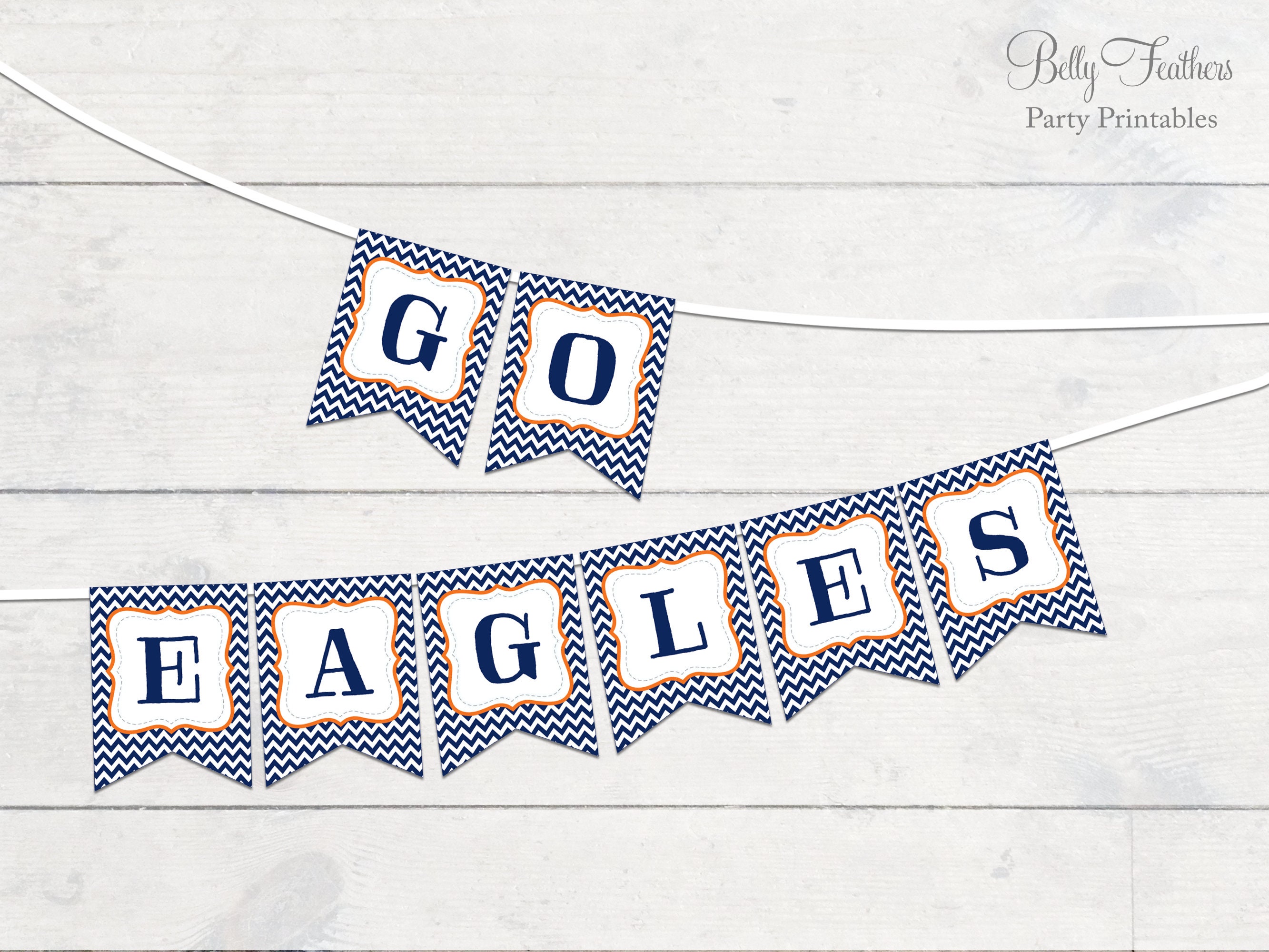 Printable Team Spirit Banner in Navy Blue & Orange - Etsy