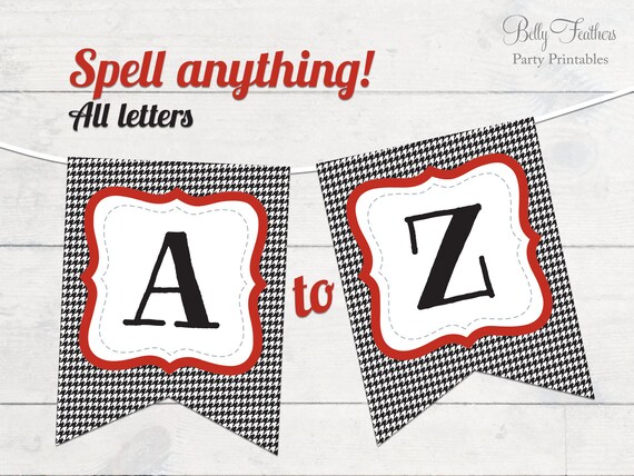 Printable Team Spirit Banner in Red With Black & White | Etsy