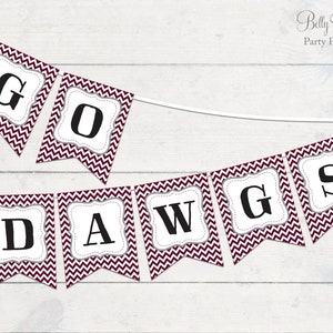 Printable Team Spirit Banner in Maroon Chevron With Black & Gray - Etsy