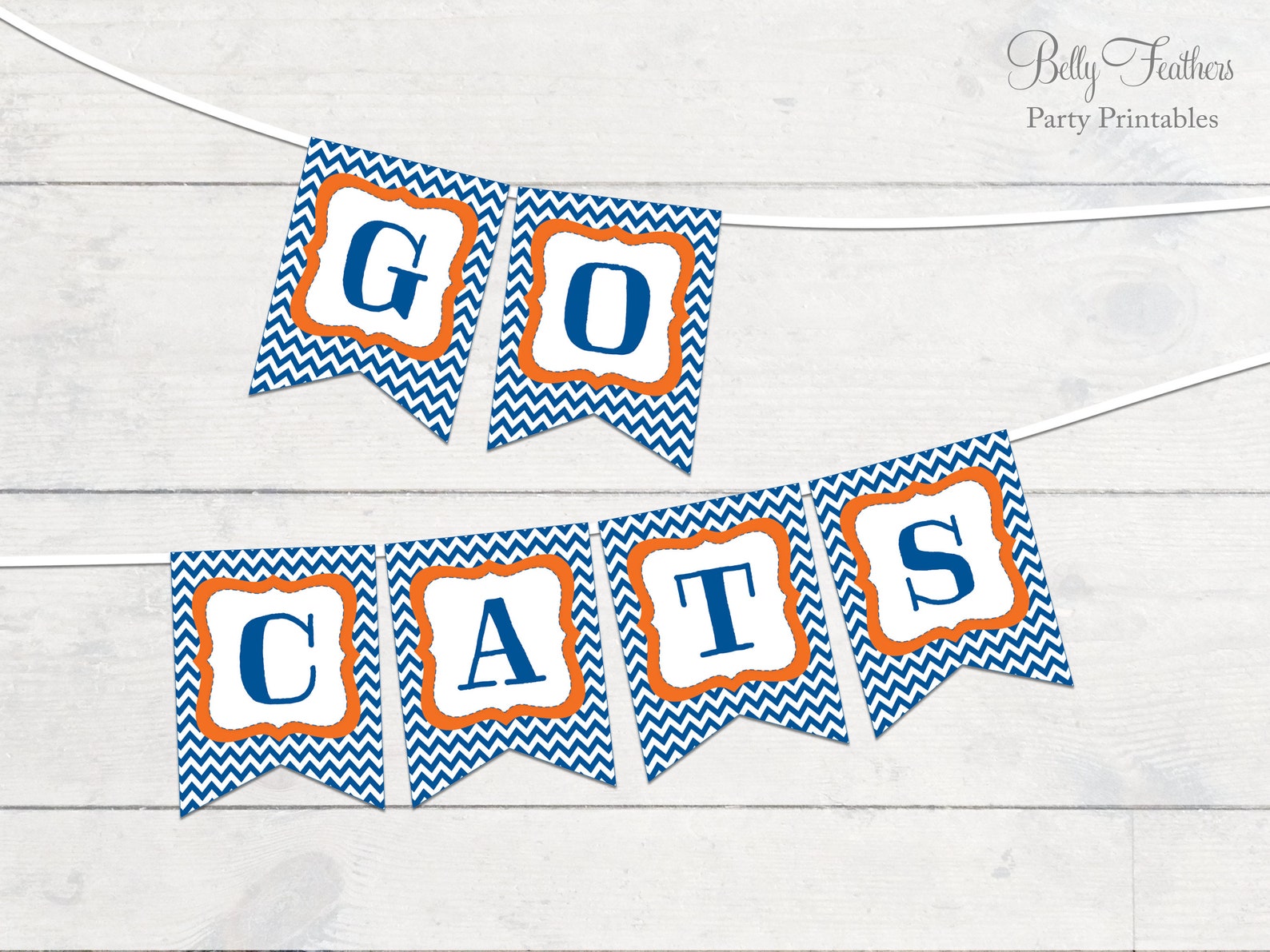 Printable Team Spirit Banner in Royal Blue & Orange - Etsy