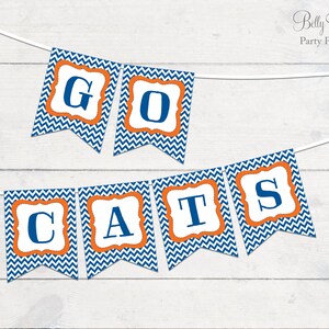 Printable Team Spirit Banner in Royal Blue & Orange - Etsy