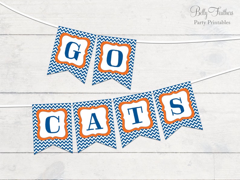 Printable Team Spirit Banner in Royal Blue & Orange - Etsy