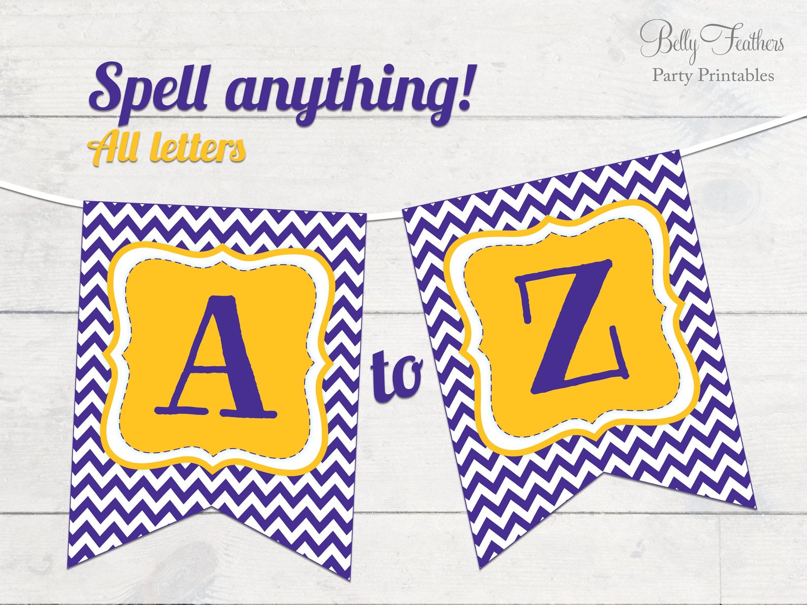 Printable Team Spirit Banner in Purple & Yellow Gold - Etsy