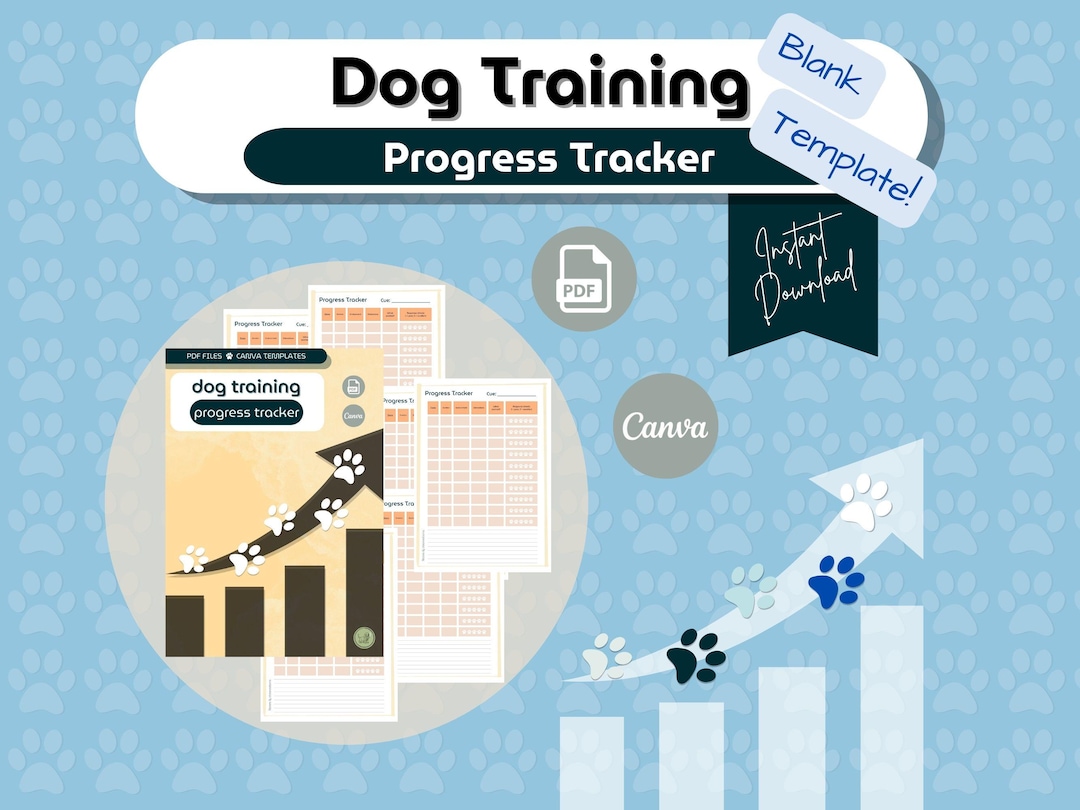 Customizable Dog Training Progress Tracker | Puppy & Adult Dog Training ...