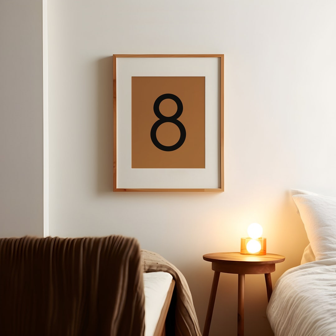 Mid-century Modern House Numbers Print Minimalist Wall Art Retro Home ...