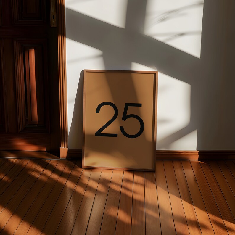 Mid-century Modern House Numbers Print Minimalist Wall Art Retro Home ...