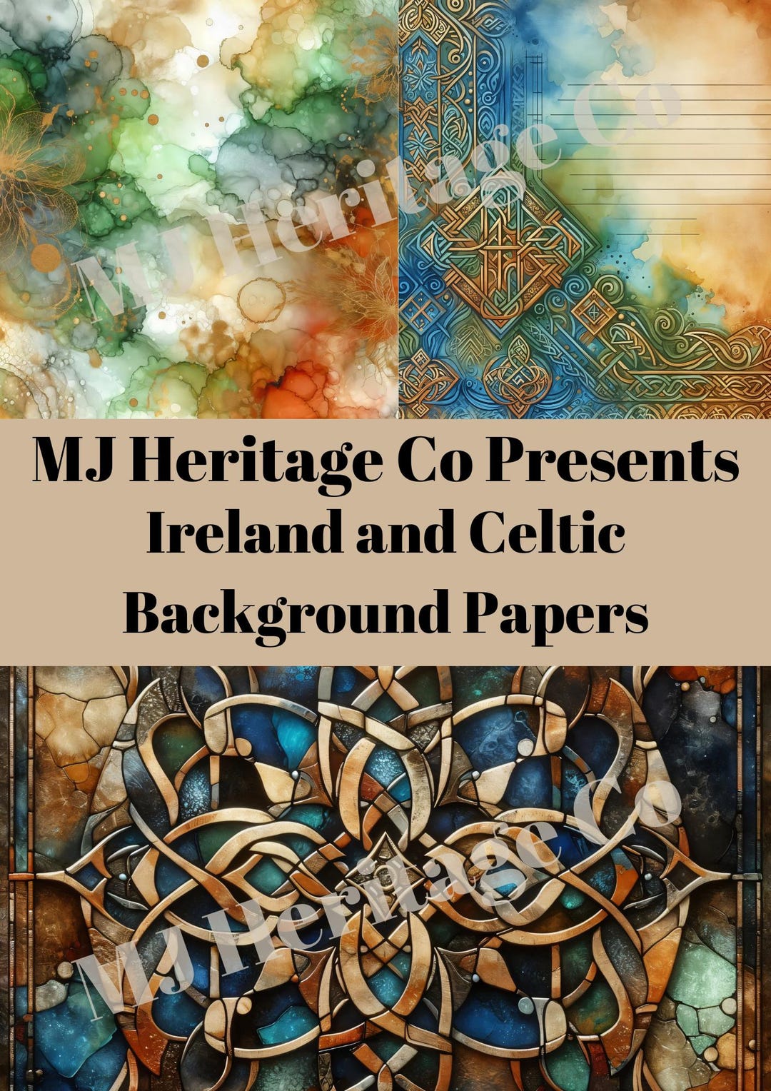 21 Celtic & Irish Background Papers for Junk Journaling, Scrapbooking ...