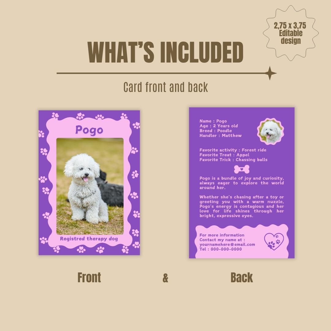 Create Custom Dog Trading Cards – Fully Editable Canva Templates for ...
