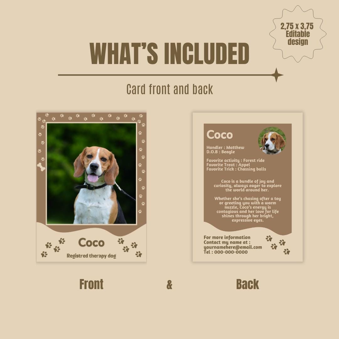Design Your Own Custom Dog Trading Cards – Fully Editable Canva ...