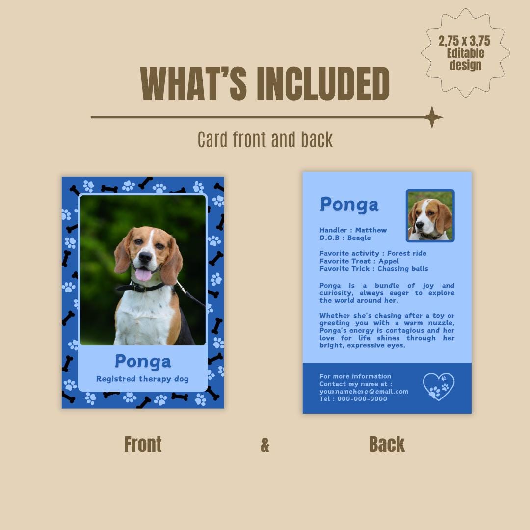 Design Your Own Custom Dog Trading Cards – Fully Editable Canva ...