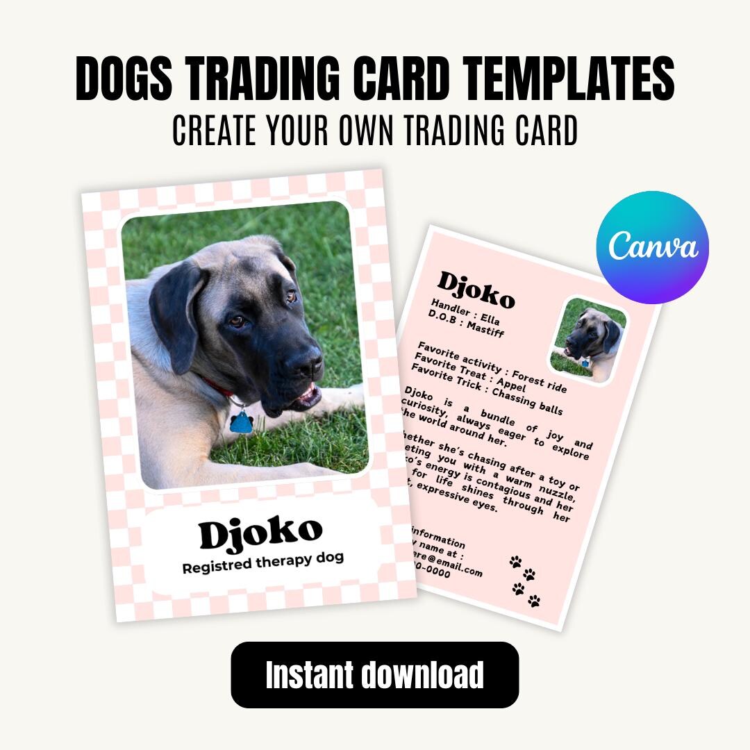 Customizable Dog Trading Card Templates – Perfect for Pet Lovers and ...