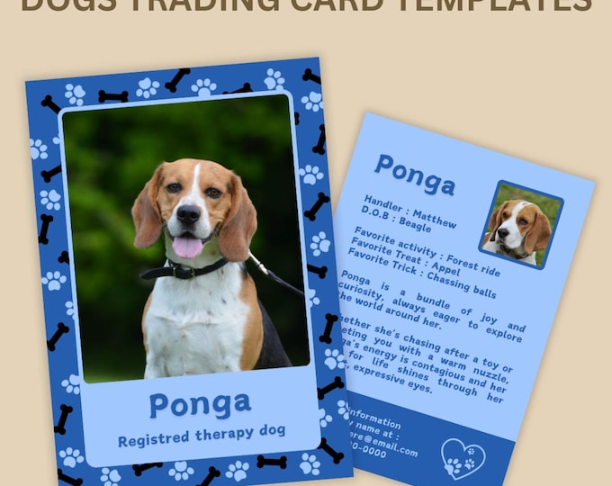 Design Your Own Custom Dog Trading Cards – Fully Editable Canva ...