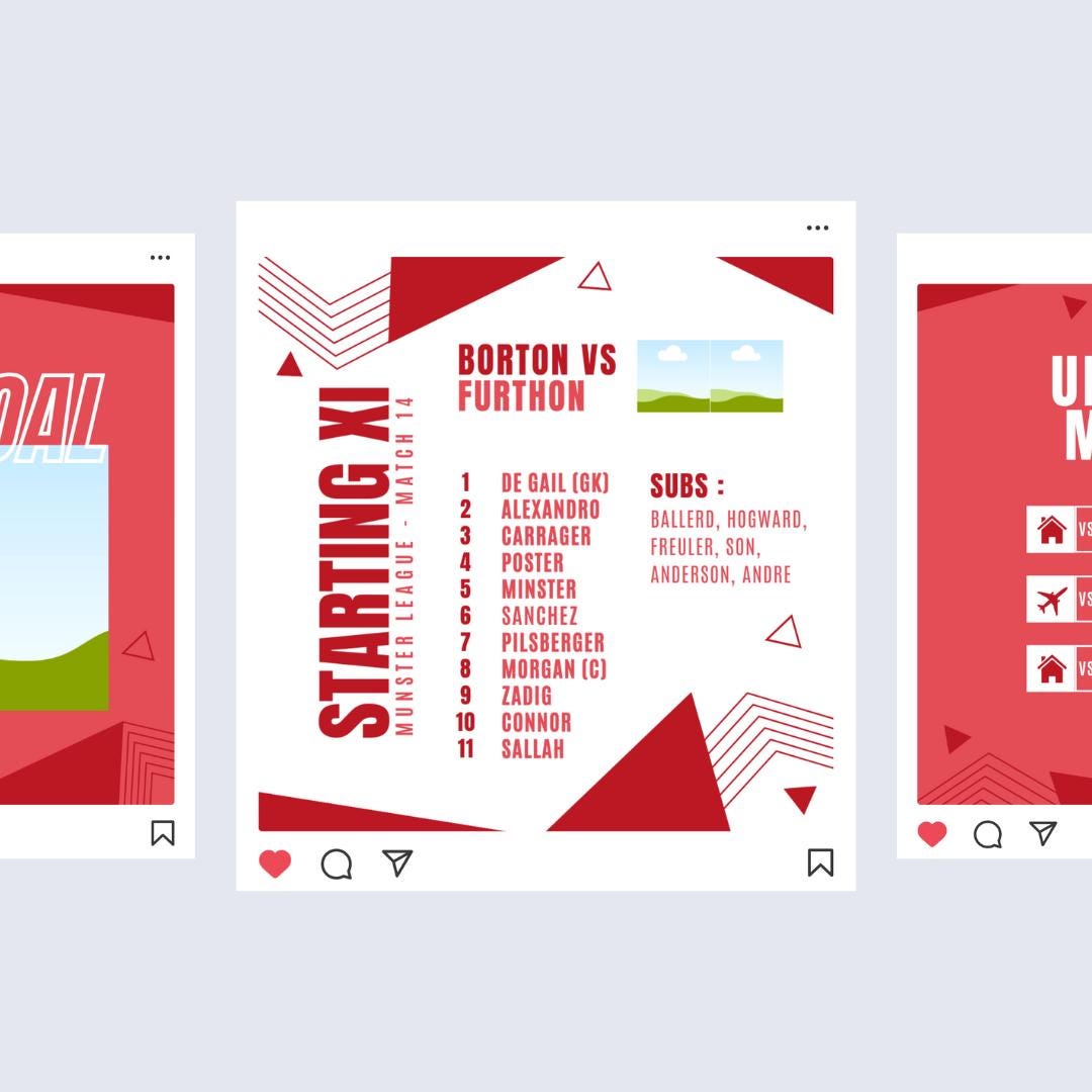 Red Soccer/football Club Social Media Templates | Fully Customizable ...